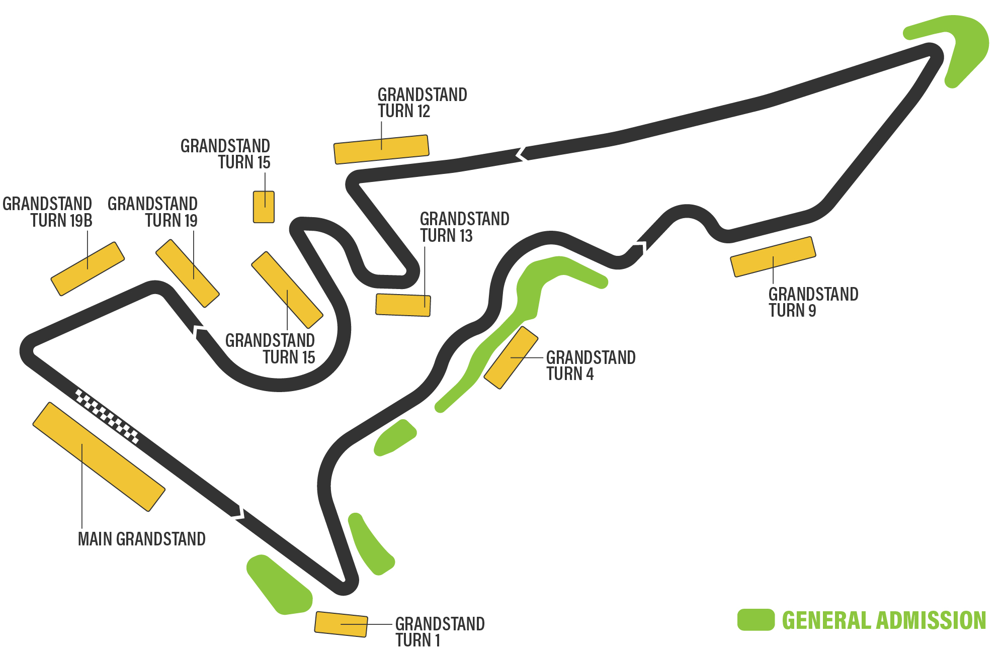 Map of the Grandstands | austin.gp